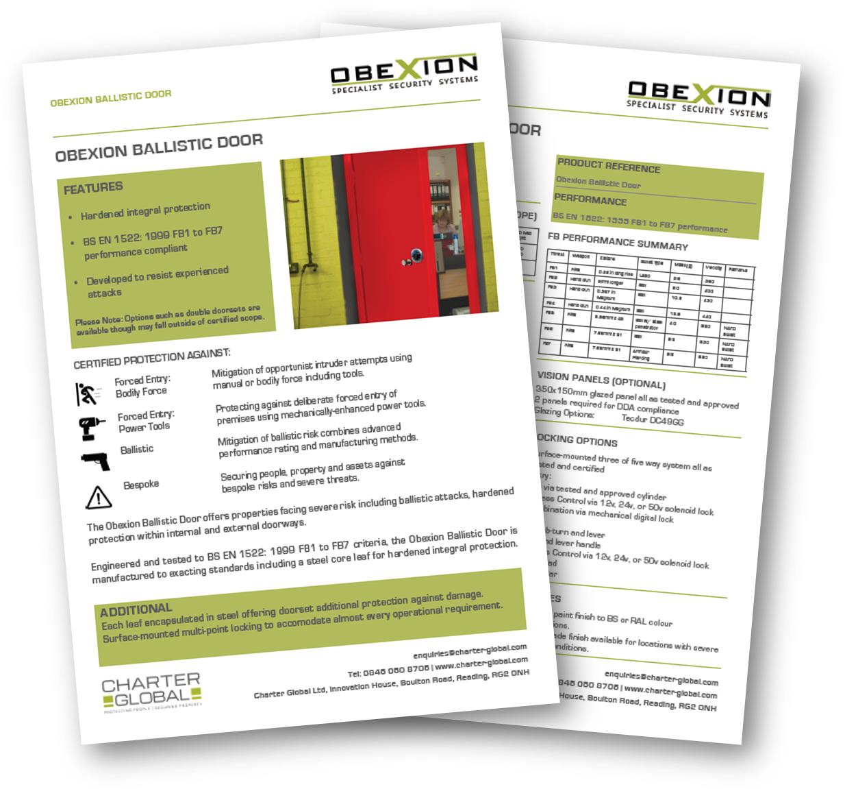 Obexion Technical - Doors - Ballistic Door | Charter Global