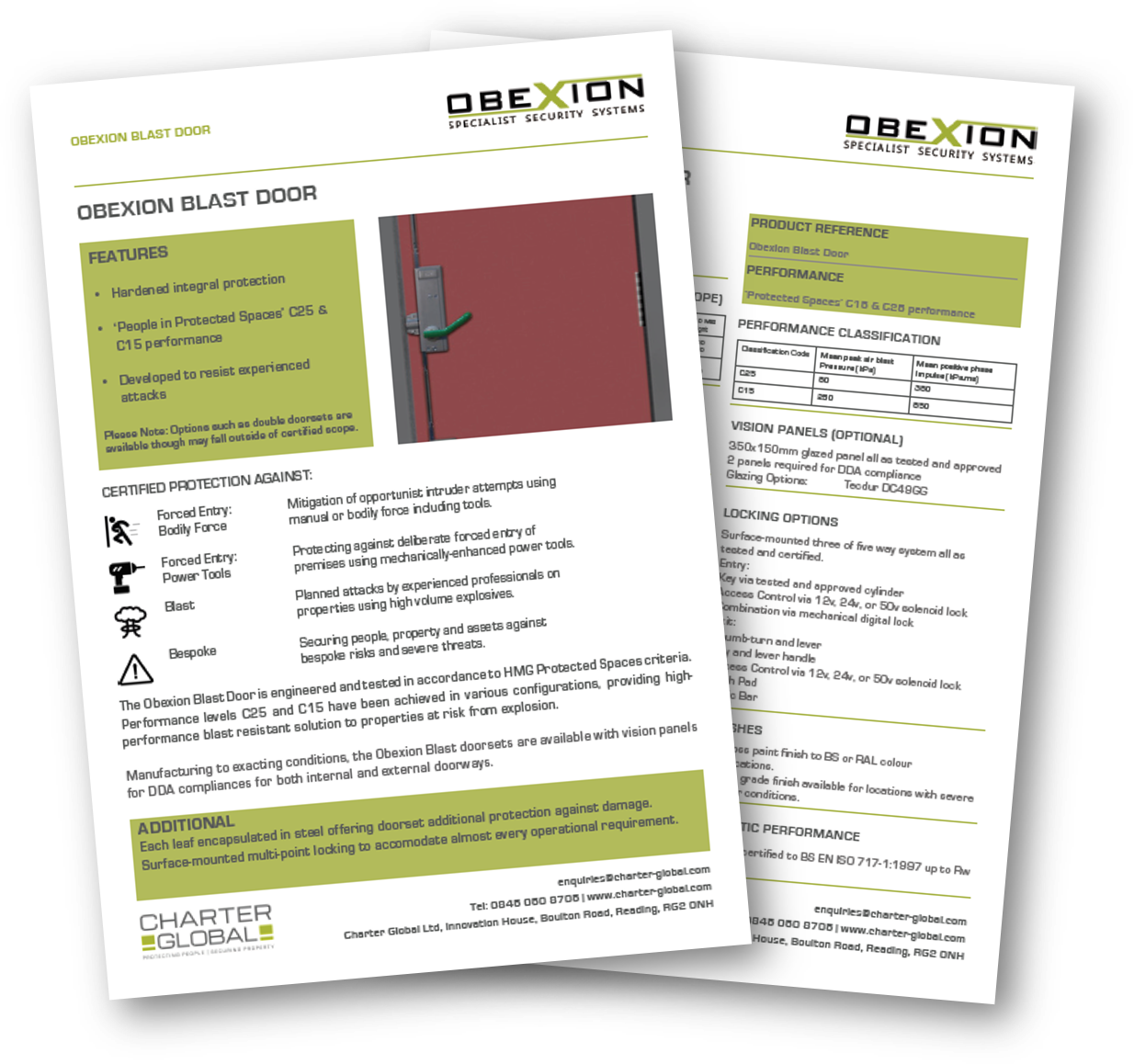 Obexion Technical - Doors - Blast Door | Charter Global